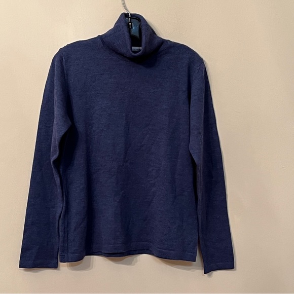 Morgano | Sweaters | Morgano Pure Wool Slate Blue Turtleneck Sweater ...
